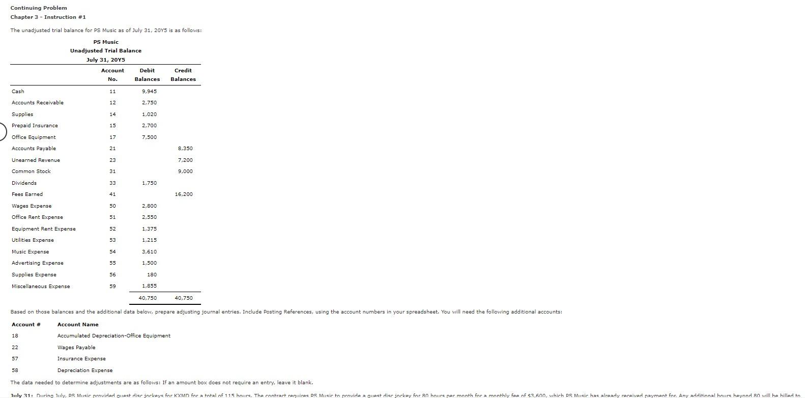 Solved Continuing Problem Chapter 3 - Instruction \#1 The | Chegg.com
