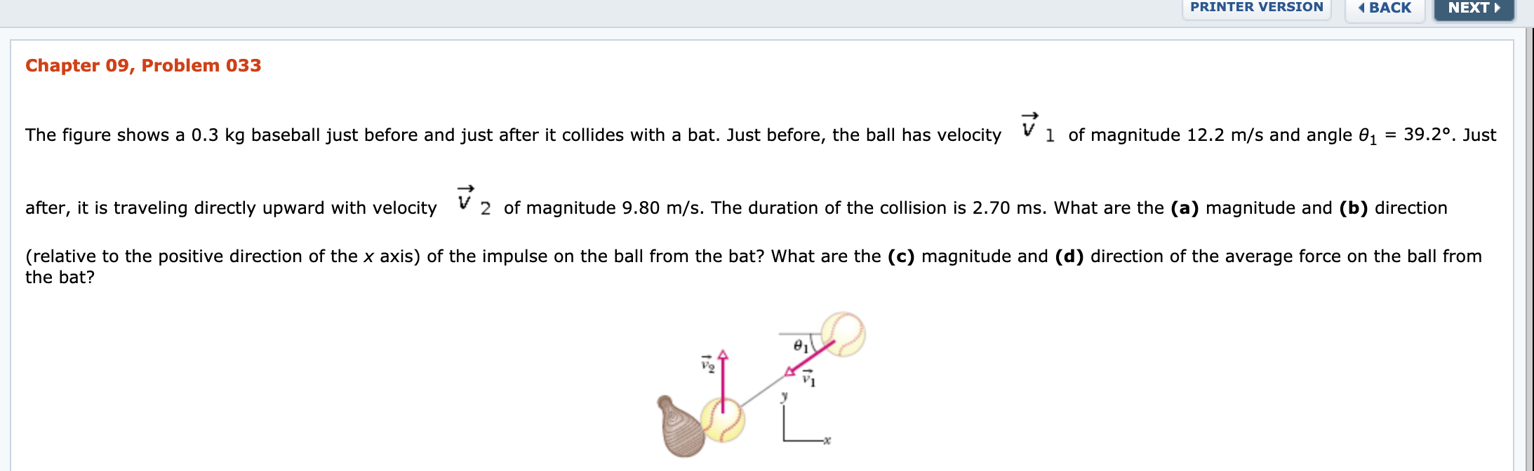 Solved PRINTER VERSION BACK NEXT Chapter 09, Problem 033 The | Chegg.com