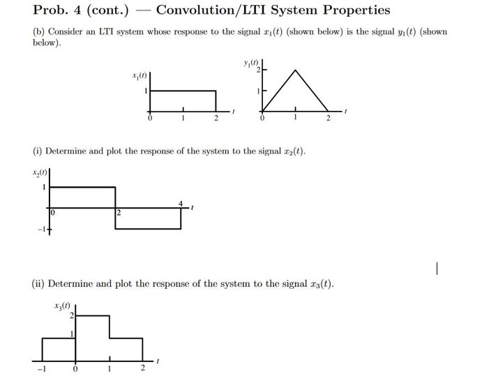 Solved Prob. 4 (cont.)-Convolution/LTI System Properties (b) | Chegg.com