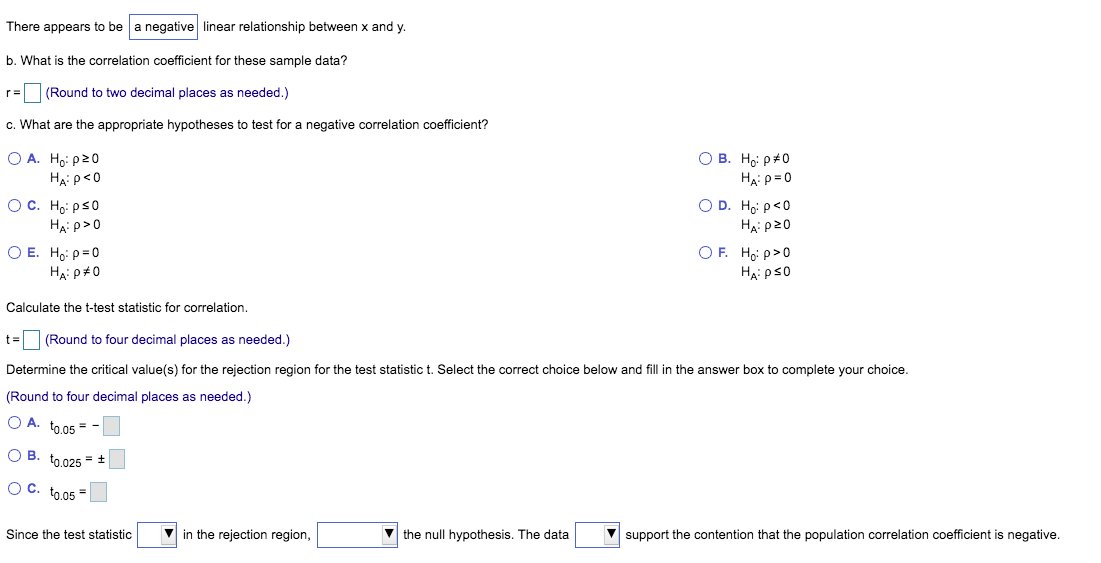 Solved A random sample of two variables, x and y, | Chegg.com
