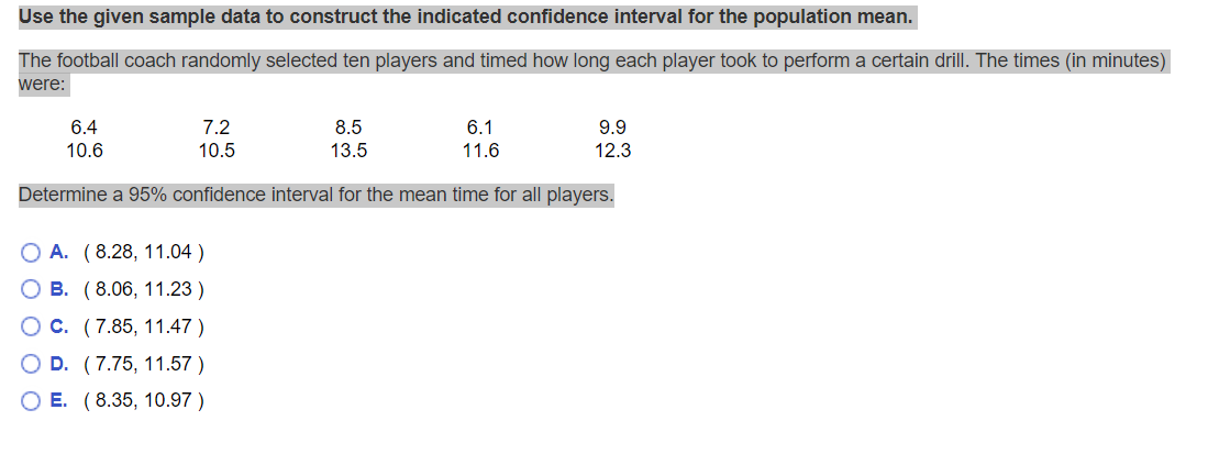 Solved Use the given sample data to construct the indicated | Chegg.com