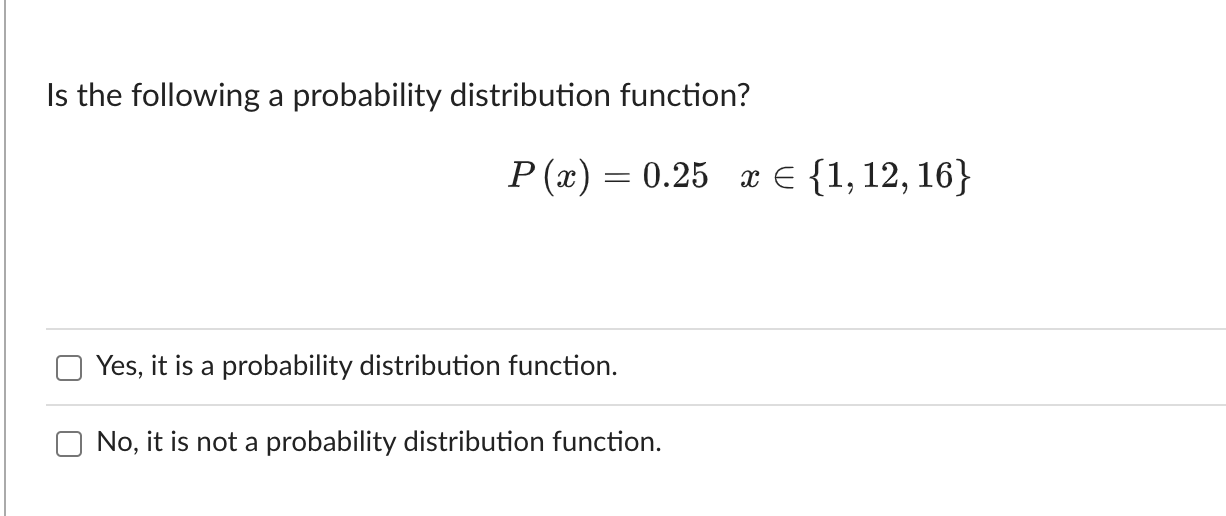 Solved Is the following a probability distribution function? | Chegg.com