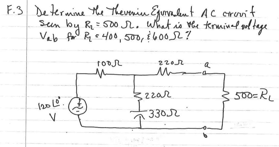Solved Determine the thevenin equivalent AC circuit seen by | Chegg.com