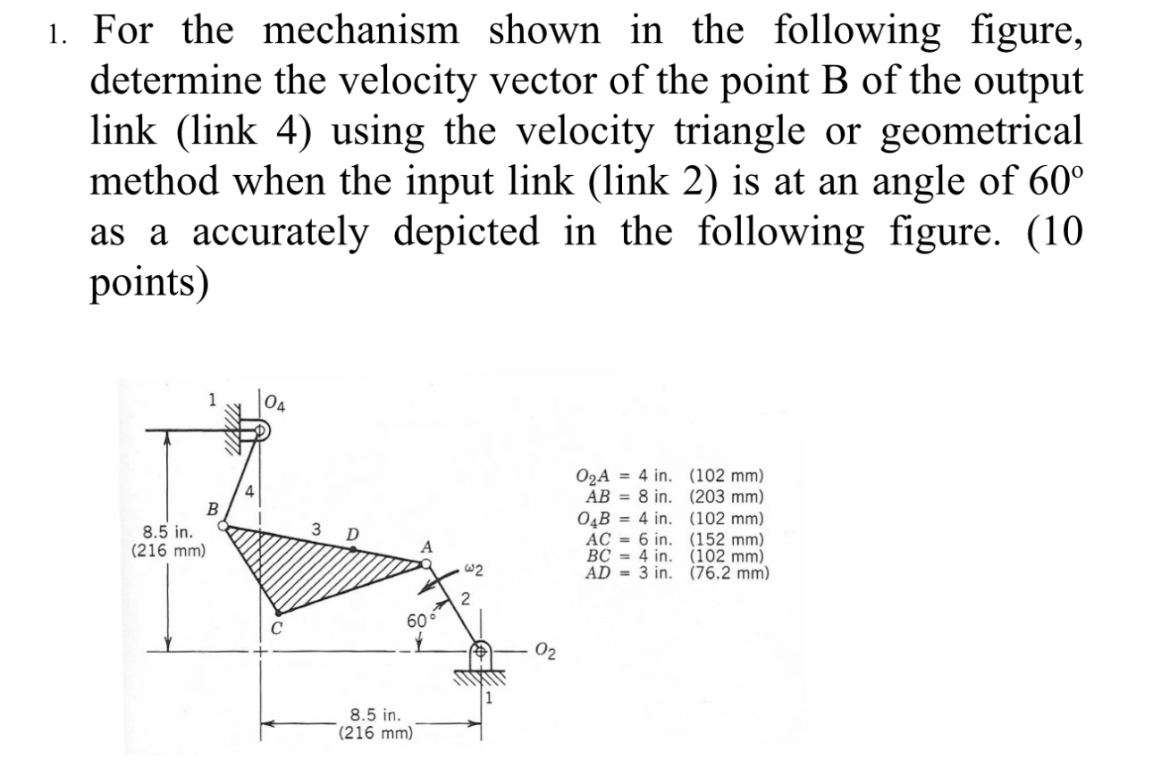 For the mechanism shown in the following figure, | Chegg.com