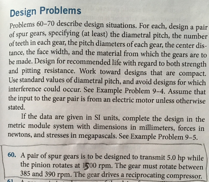 Solved Design Problems roblems 60-70 describe design | Chegg.com Solved Design Problems roblems 60-70 describe design | Chegg.com