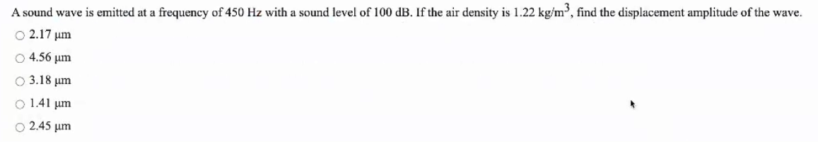 Solved A sound wave is emitted at a frequency of 450 Hz with | Chegg.com
