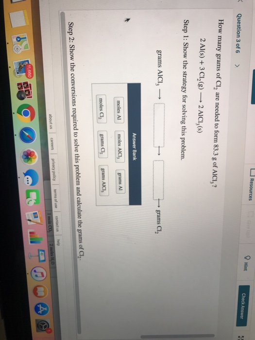 Solved Question 3 of 6 How many grams of Cl2 are needed to | Chegg.com