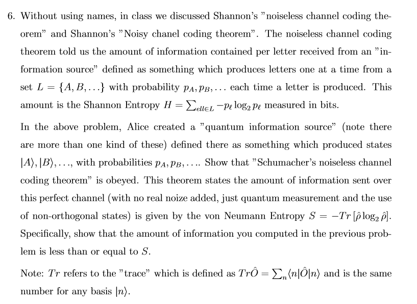 6. Without using names, in class we discussed | Chegg.com