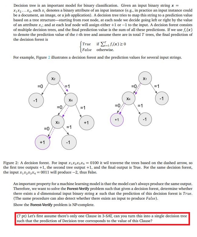 Decision tree is an important model for binary | Chegg.com