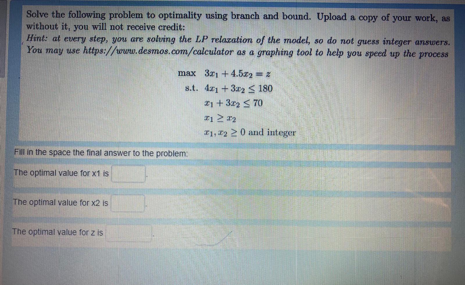 Solved Solve the following problem to optimality using | Chegg.com