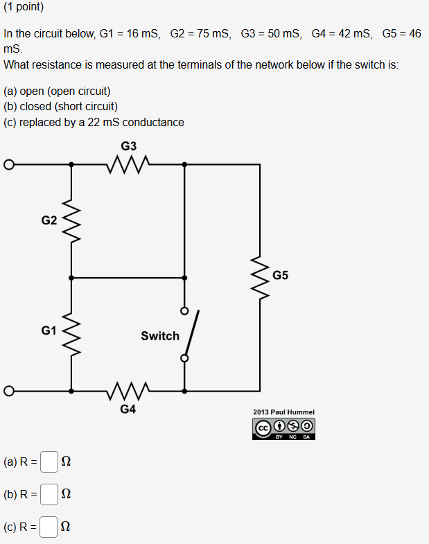Solved (1 ﻿point)In the circuit below, | Chegg.com