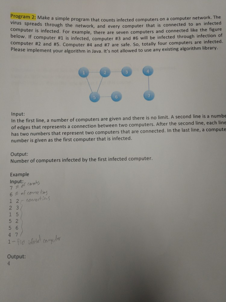 Solved Program 2: Make a simple program that counts infected | Chegg.com