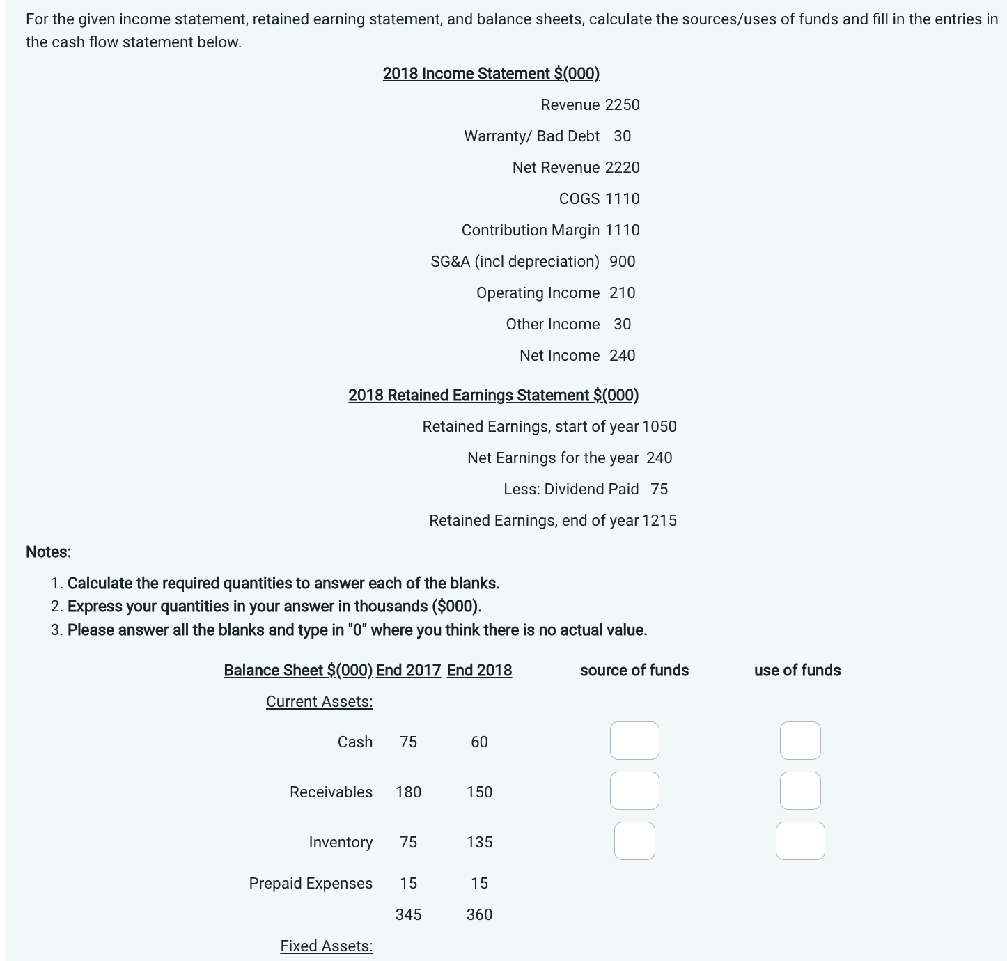 Solved For the given income statement, retained earning | Chegg.com