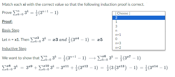 Solved Match each xi with the correct value so that the | Chegg.com