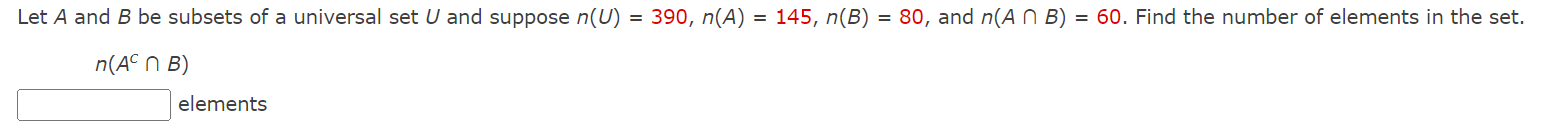 Solved Let A and B be subsets of a universal set U and | Chegg.com