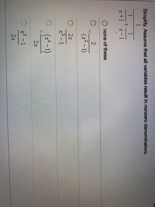 Solved Simplify Assume That All Variables Result In Nonzero