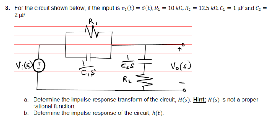 a. ﻿Determine the impulse response transform of the | Chegg.com