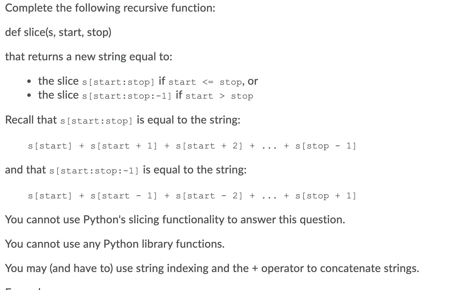 Solved Complete the following recursive function: def | Chegg.com