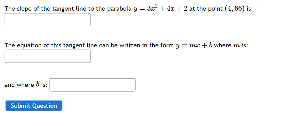Solved The slope of the tangent line to the parabola | Chegg.com