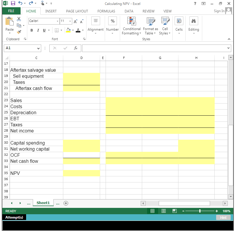 Solved X 5 2 5 x Calculating NPV - Excel FORMULAS DATA FILE | Chegg.com