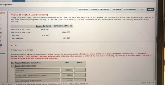 Solved BACK URCES Problem 10-10 (Part Level Submission) | Chegg.com