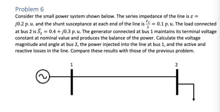 Solved Problem 6 Consider the small power system shown | Chegg.com