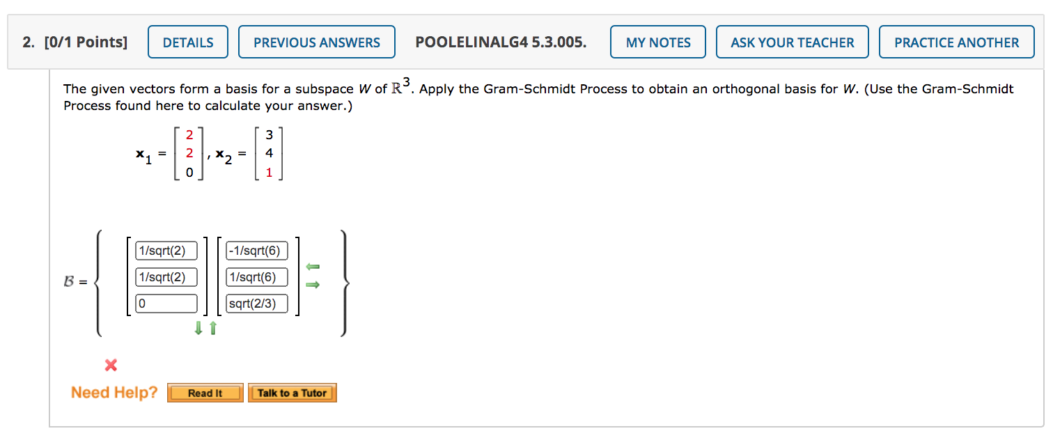 Solved 2. [0/1 Points] DETAILS PREVIOUS ANSWERS POOLELINALG4 | Chegg.com