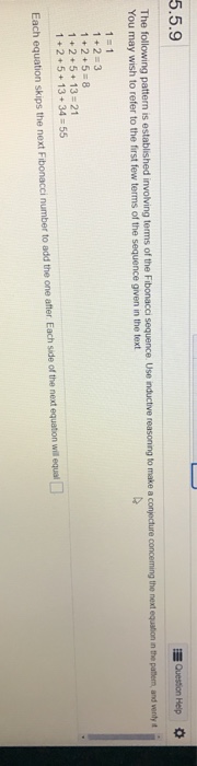 Solved Following pattern is established involving terms of | Chegg.com