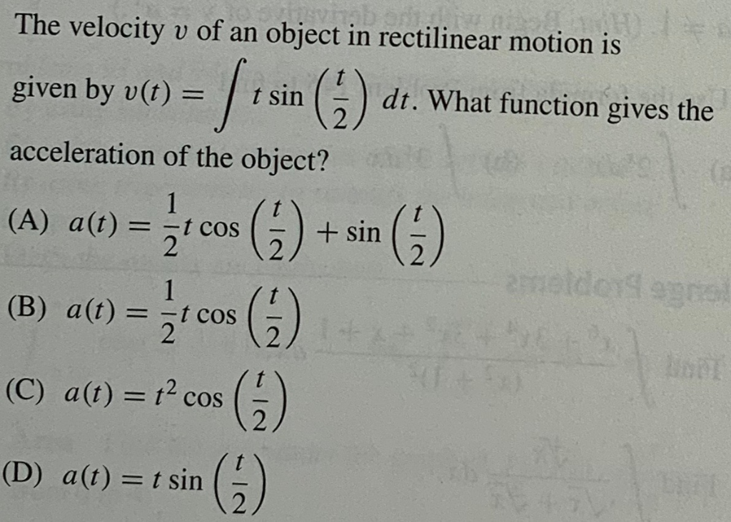 Solved The Velocity V Of An Object In Rectilinear Motion Is