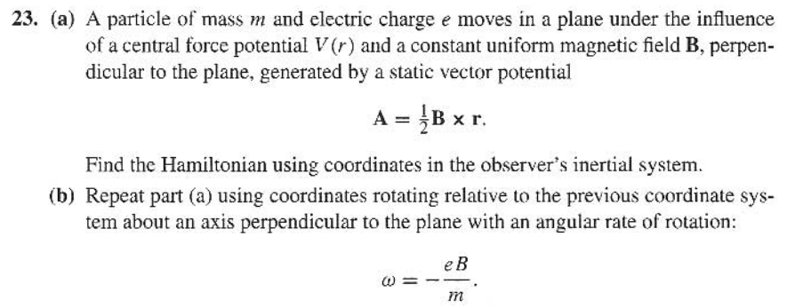 Solved 3. (a) A particle of mass m and electric charge e | Chegg.com