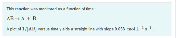Solved This reaction was monitored as a function of time: | Chegg.com
