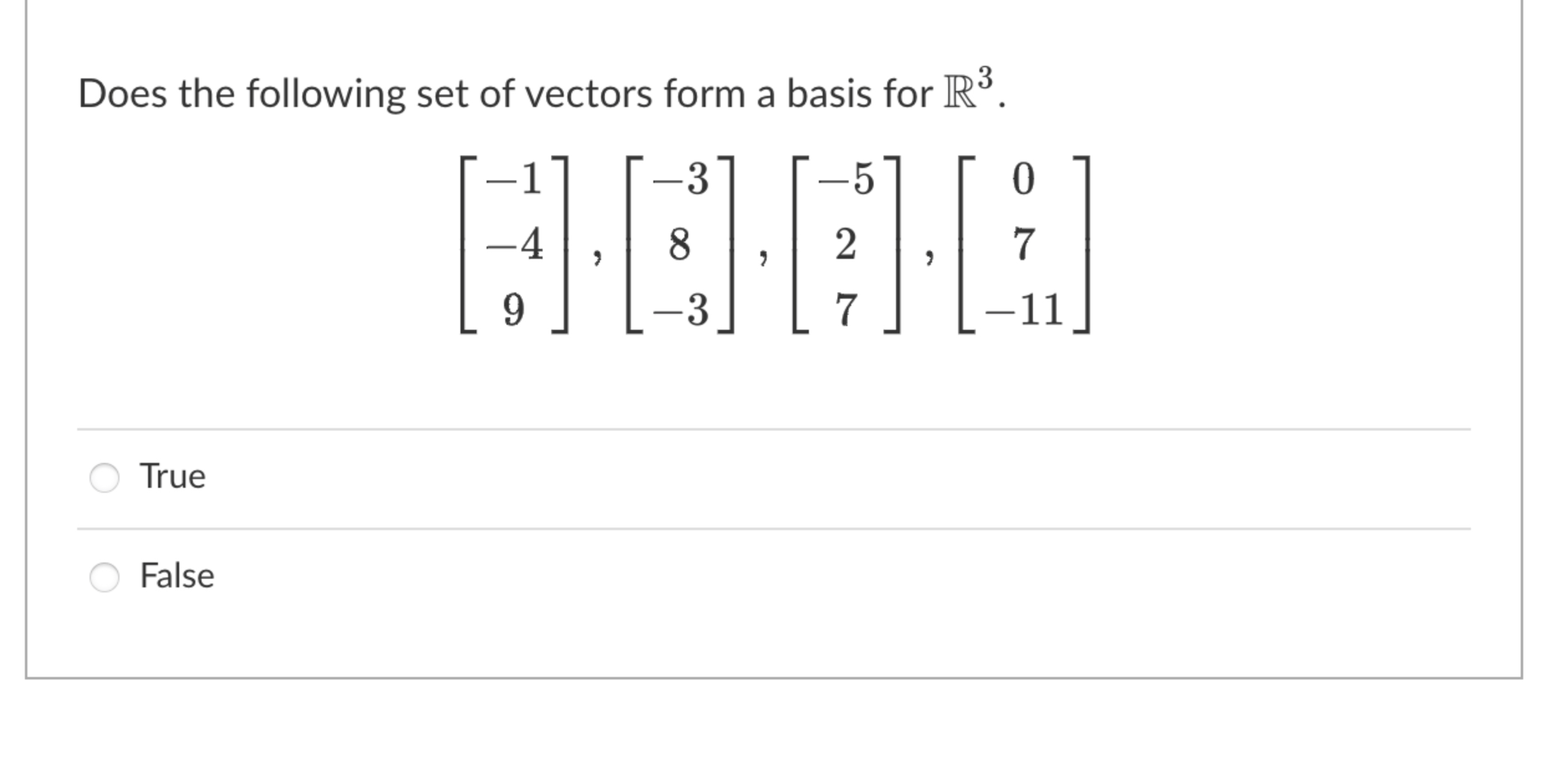Solved Does the following set of vectors form a basis for | Chegg.com