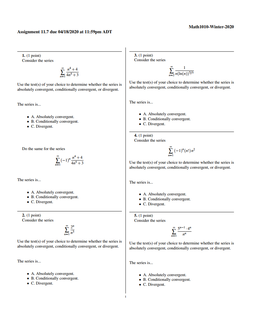Solved Calculus II - Sequences and series (11.7) Can anyone | Chegg.com