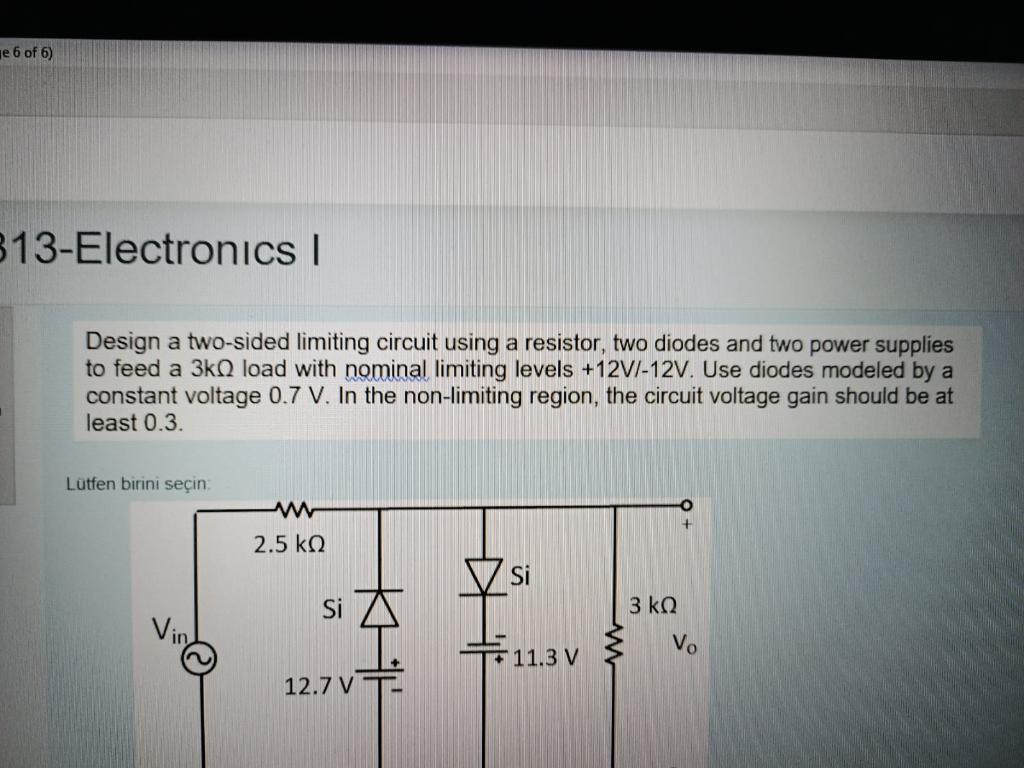 Solved e 6 of 6) 313-Electronics | Design a two-sided | Chegg.com