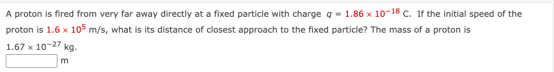 Solved A proton is fired from very far away directly at a | Chegg.com
