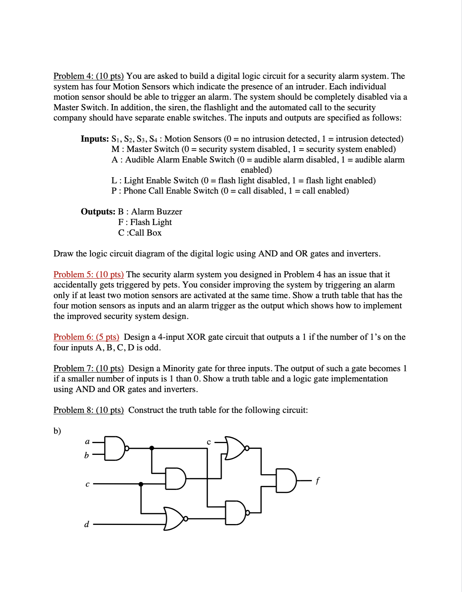 Solved Problem 1: (2+2+2+2+2 pts ) Show a truth table for | Chegg.com Solved Problem 1: (2+2+2+2+2 pts ) Show a truth table for | Chegg.com