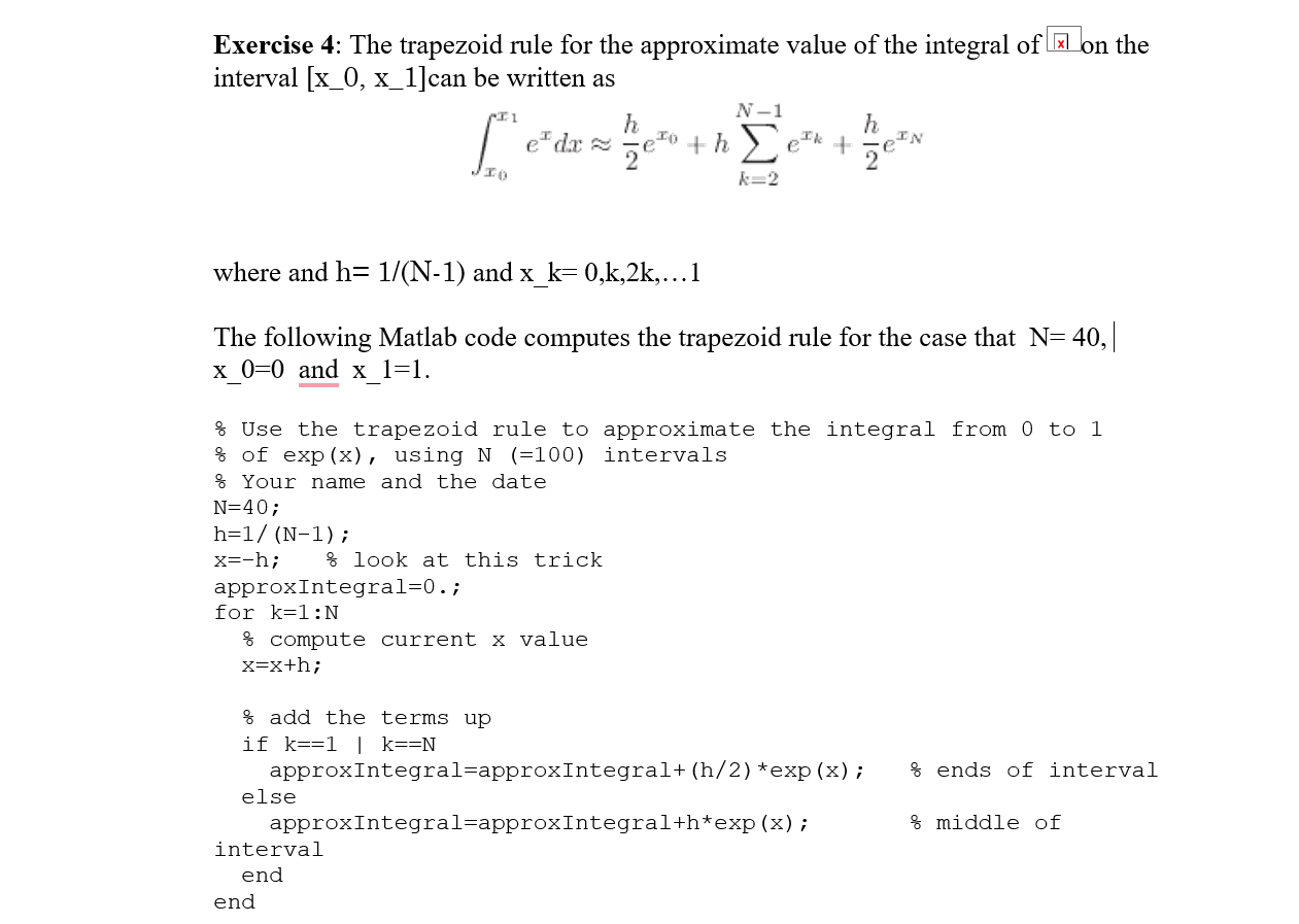 Solved I need the solution in Matlab code to compute the | Chegg.com