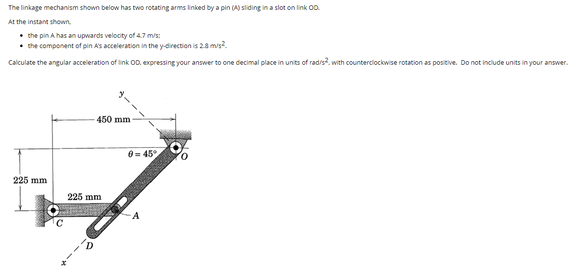 Solved The linkage mechanism shown below has two rotating | Chegg.com