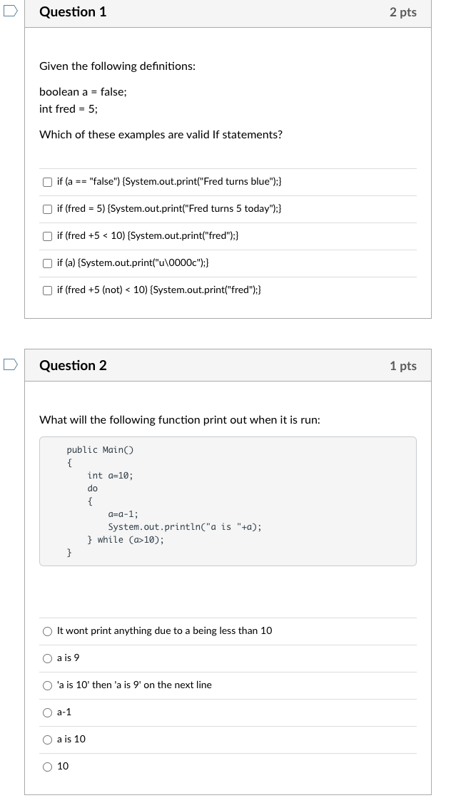 Solved Question 1 2 pts Given the following definitions: | Chegg.com