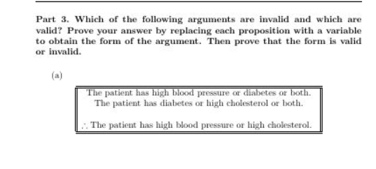 Solved Part 1 Indicate Whether The Argument Is Valid Or