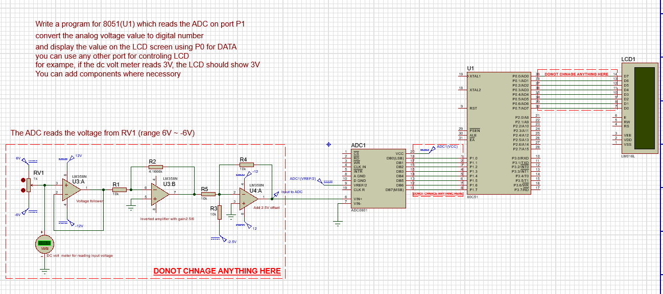 Solved Question 1: Write a program for 8051(U1) which reads | Chegg.com
