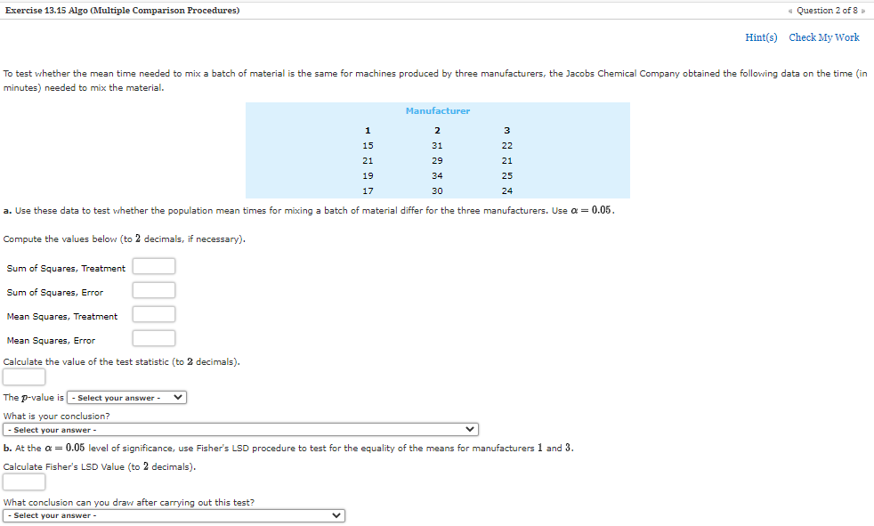 Solved Exercise 13.15 Algo (Multiple Comparison Procedures) | Chegg.com