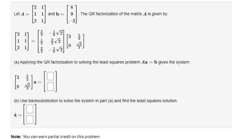 Solved Let \( A=\left[\begin{array}{ll}2 & 1 \\ 1 & 1 \\ 2 & | Chegg.com