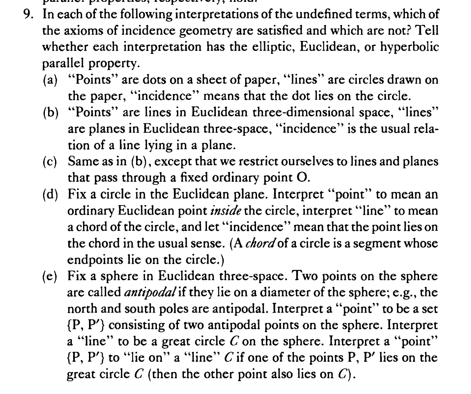 Solved In each of the following interpretations of the | Chegg.com