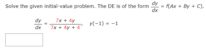 Solved Solve the given initial-value problem. The DE is of | Chegg.com