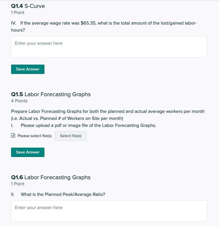Solved Q1 Labor Forecasting (loading) and S-Curve Analysis | Chegg.com