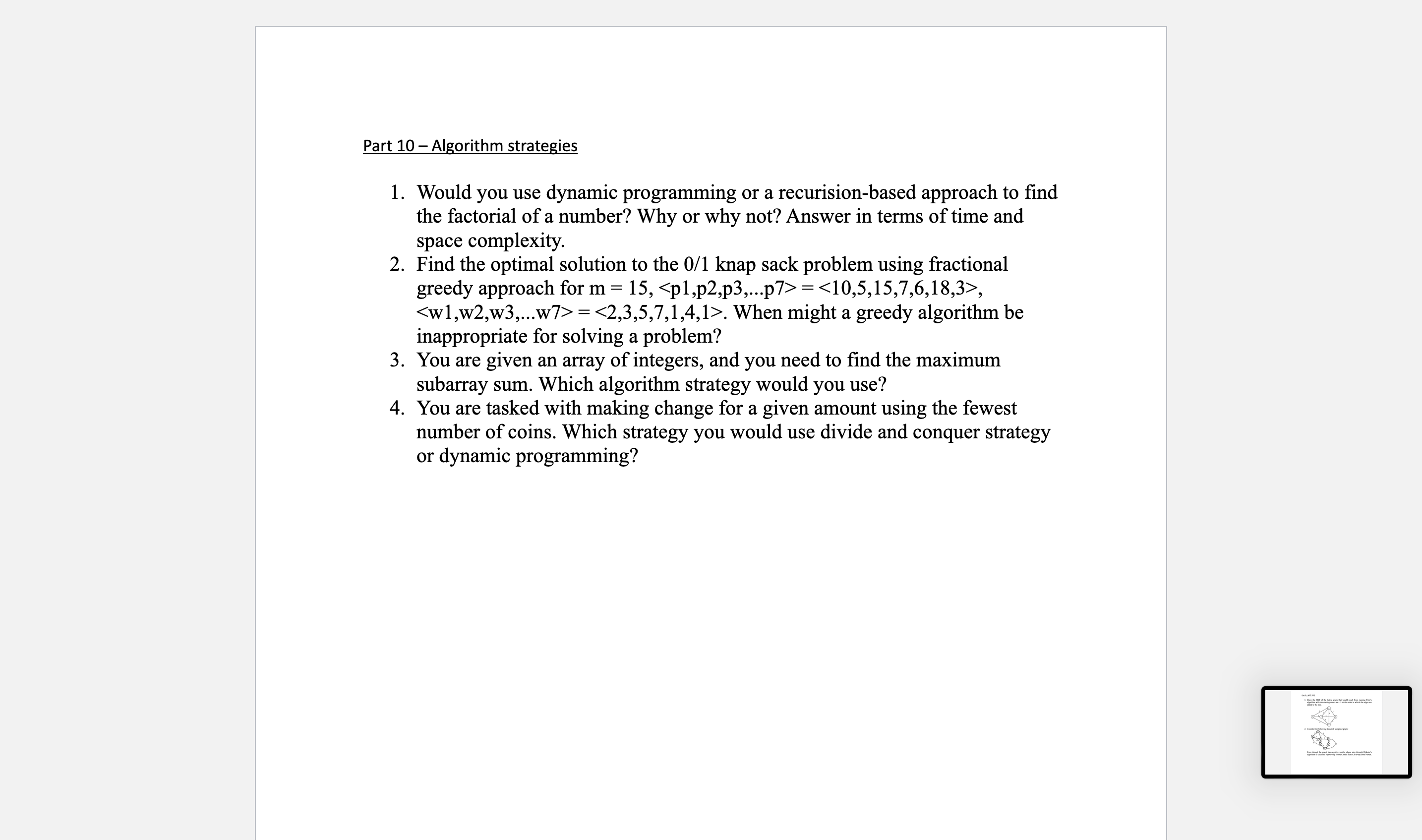 Solved 1. Draw the MST of the below graph that would result | Chegg.com