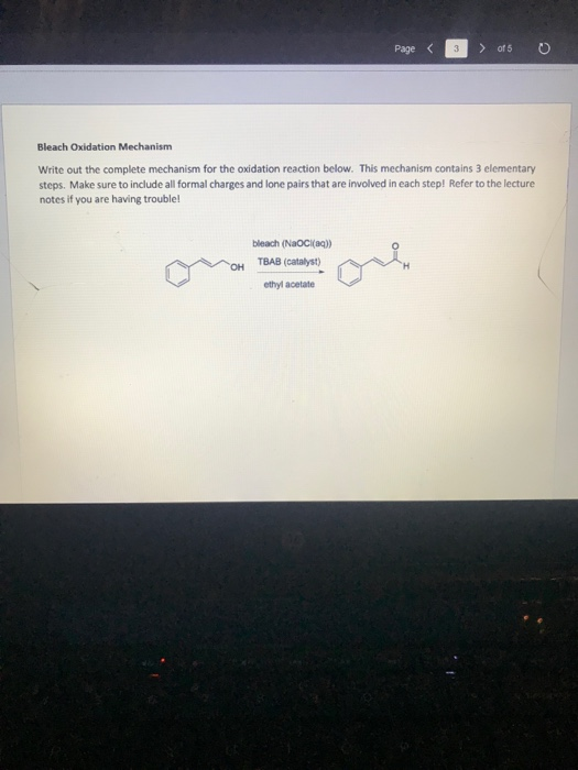 Solved Page Bleach Oxidation Mechanism Write out the | Chegg.com