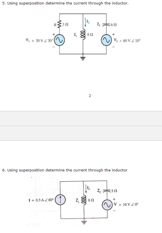 Solved 5. Using superposition determine the current through | Chegg.com