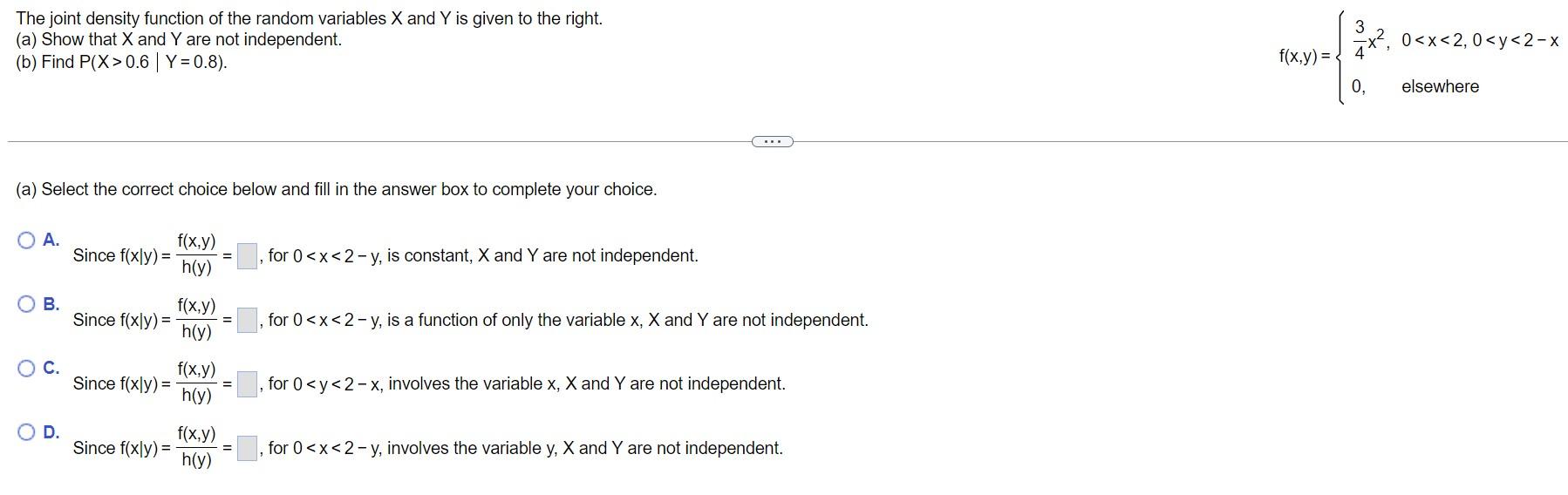 Solved The joint density function of the random variables X | Chegg.com